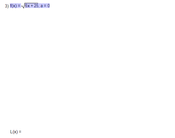 Solved Find The Linearization Of L X ﻿of The Given Function
