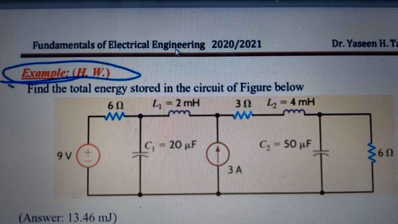 Solved Fundamentals of Electrical Engineering 2020/2021 Dr. | Chegg.com
