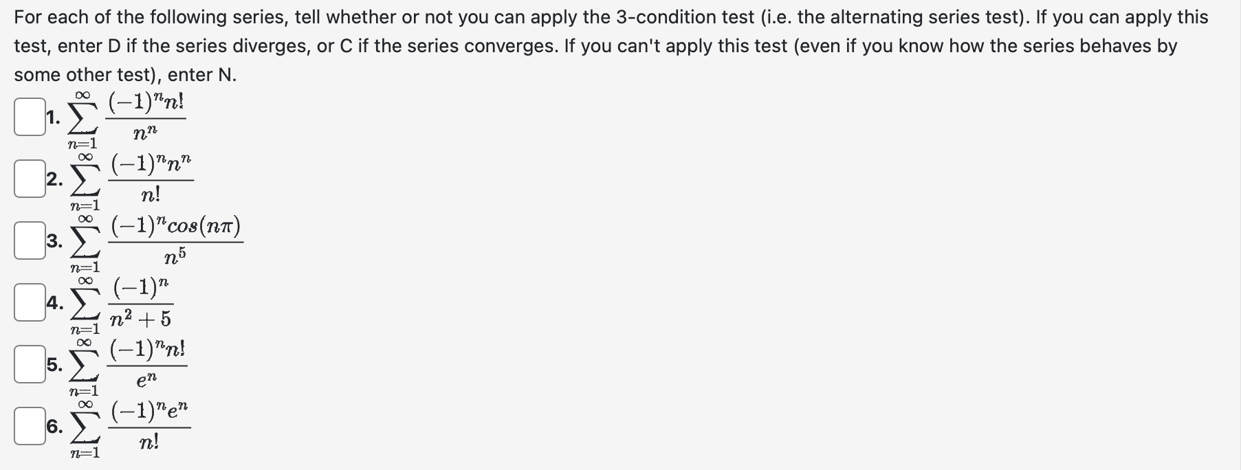 Solved For each of the following series, tell whether or not | Chegg.com