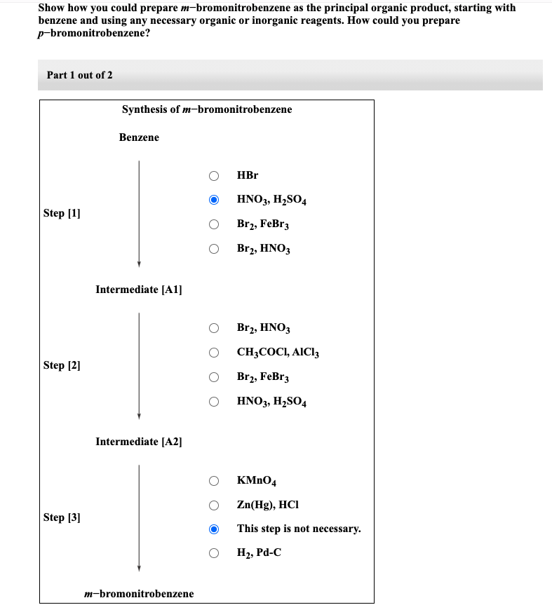 Solved Show how you could prepare m-bromonitrobenzene as the | Chegg.com