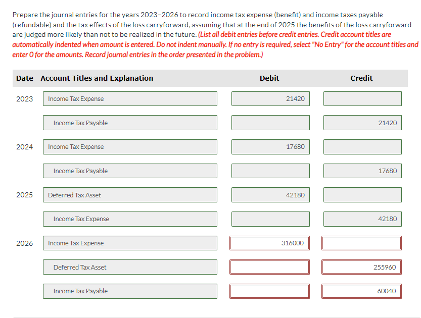 Solved Prepare the journal entries for the years 2023-2026 | Chegg.com