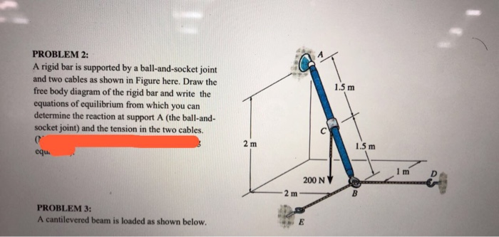 Solved PROBLEM 2 A rigid bar is supported by a | Chegg.com