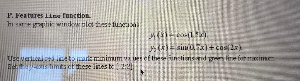 Solved P. Features line function. In same graphic window | Chegg.com
