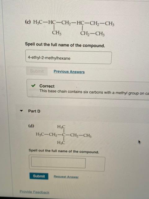 Solved (c) HC-HC-CH2-HC-CH2-CH; CH, CH2-CH Spell out the | Chegg.com