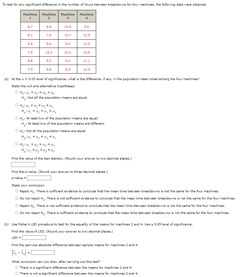 Solved To test for any significant difference in the number | Chegg.com