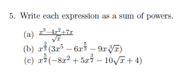 Solved 5. Write each expression as a sum of powers. (a) | Chegg.com