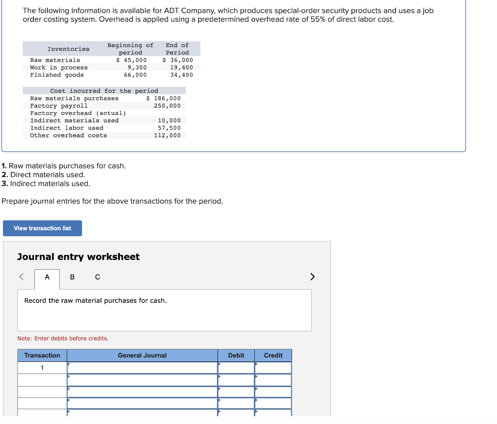 Solved The following information is available for ADT | Chegg.com