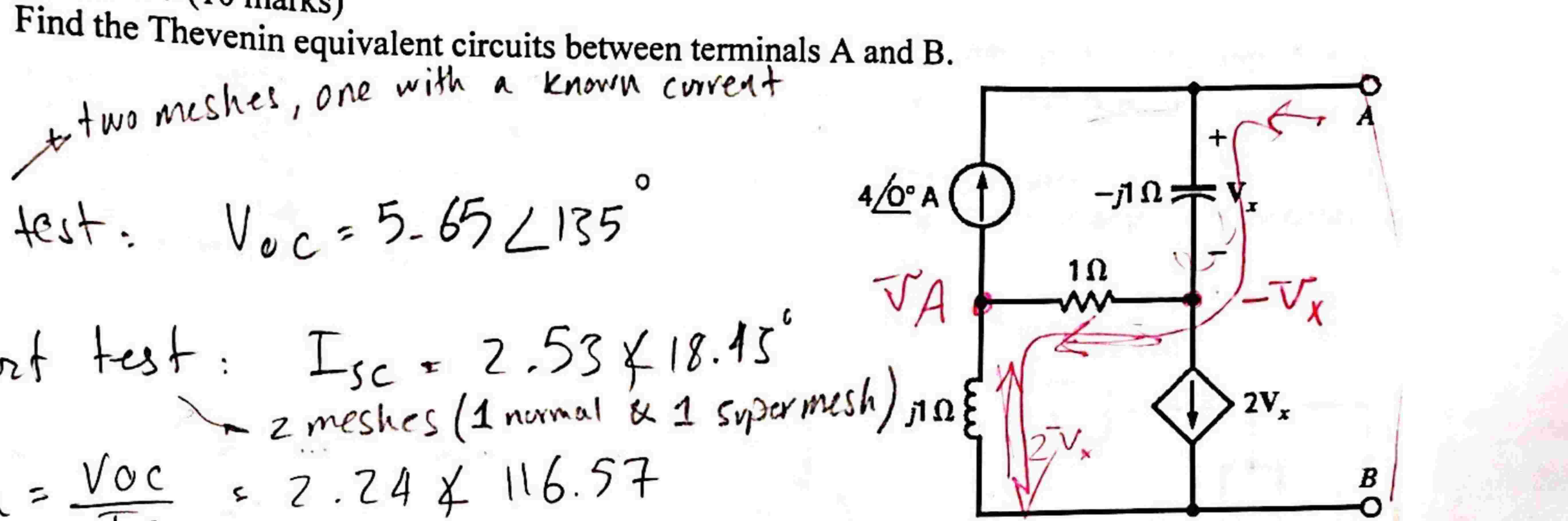 Find the Thevenin equivalent circuits between | Chegg.com