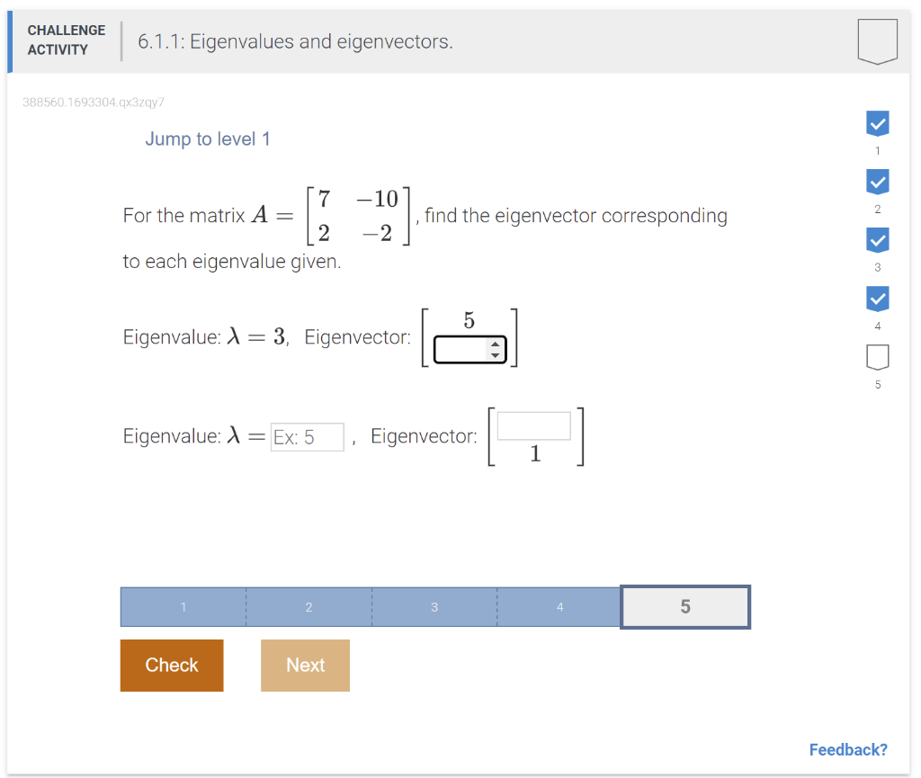 Solved CHALLENGE ACTIVITY 6.1.1: Eigenvalues and | Chegg.com