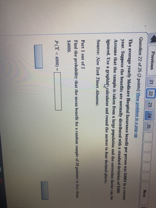 Solved Previous 21 22 23 24 25 Next Question 22 of 25 (2 | Chegg.com