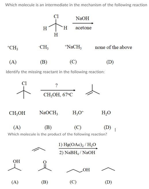 Solved Which molecule is an intermediate in the mechanism of | Chegg.com