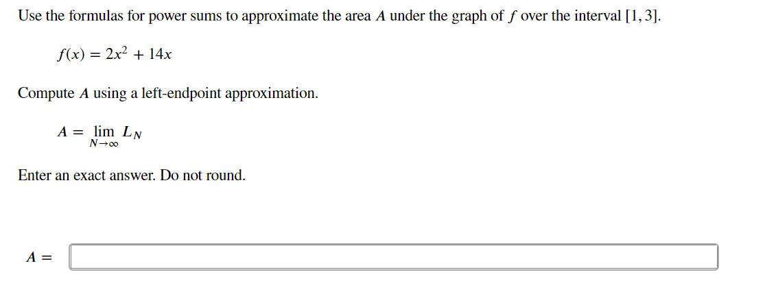 Solved Use the formulas for power sums to approximate the | Chegg.com
