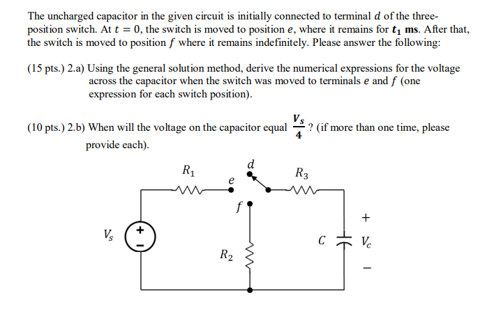 Solved The uncharged capacitor in the given circuit is | Chegg.com