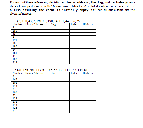 Solved For each of these references, identify the binary | Chegg.com