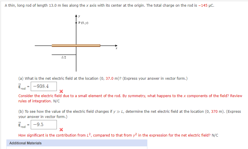 Solved A thin, long rod of length 13.0 m lies along the x | Chegg.com