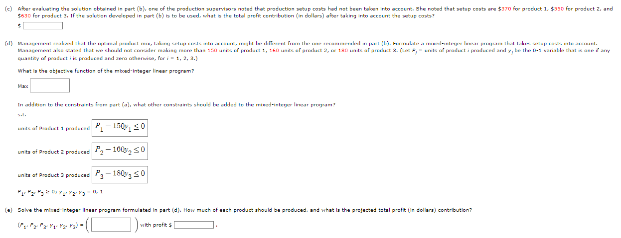 Solved (a) Formulate a linear programming model for | Chegg.com