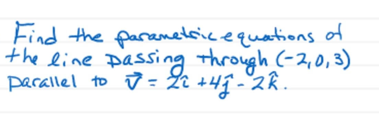 Solved Find the parametric equations of the line passing | Chegg.com