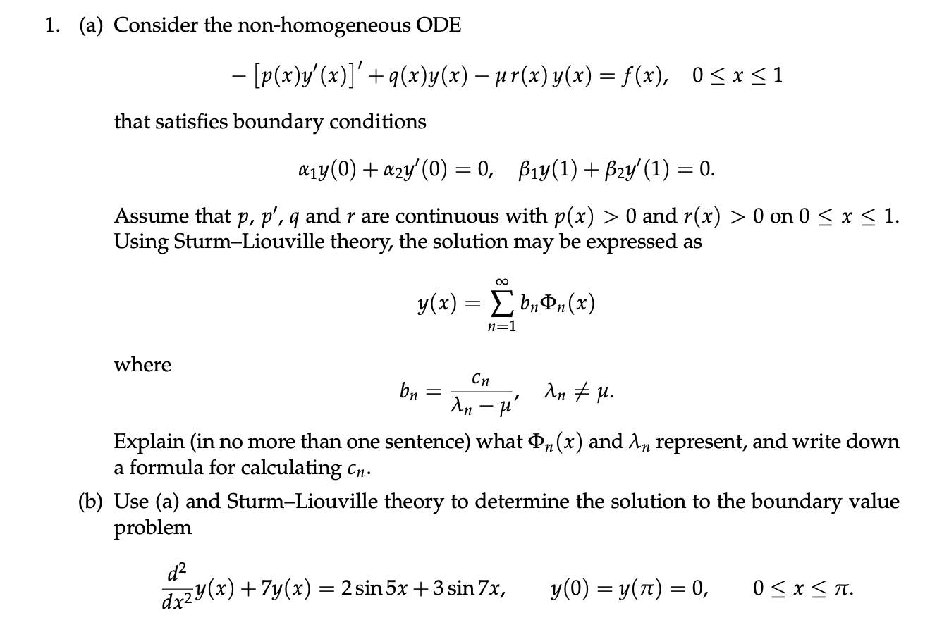 Solved (a) ﻿Consider the non-homogeneous | Chegg.com