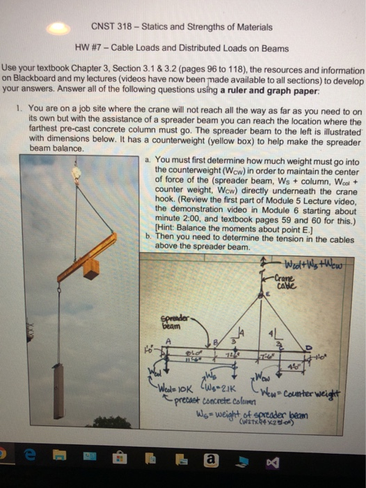 Solved CNST 318 Statics and Strengths of Materials HW #7- | Chegg.com