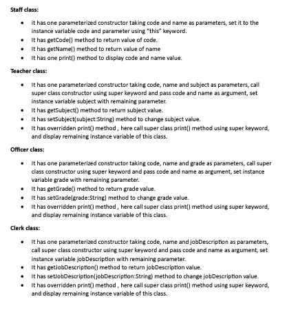 Solved Q1. Write a java program as given in class/UML | Chegg.com
