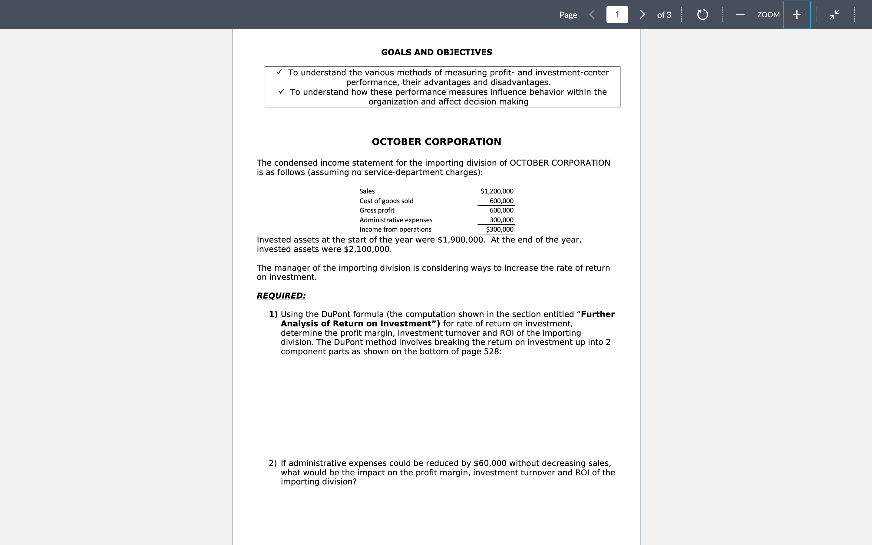 Solved GOALS AND OBJECTIVES To understand the various | Chegg.com