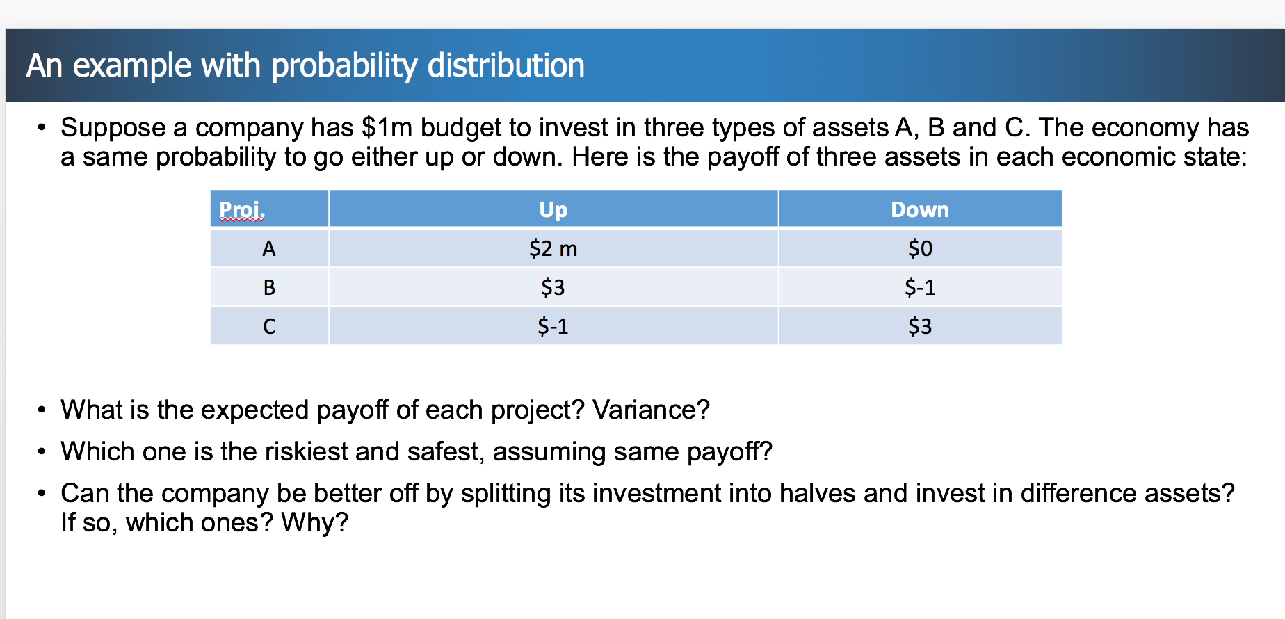 Solved An example with probability distribution • Suppose a | Chegg.com