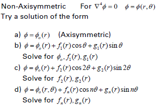 Solved Non-Axisymmetric For ∇4ϕ=0ϕ=ϕ(r,θ) Try a solution of | Chegg.com