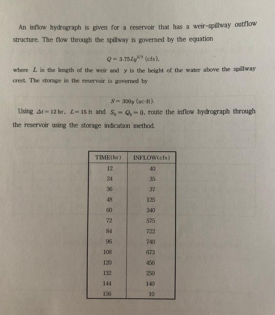 Solved [hydrology] question : Consider 1ac-ft = 43,560 ft^3 | Chegg.com