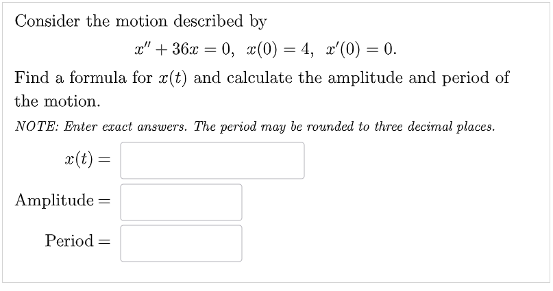 Solved Consider the motion described | Chegg.com