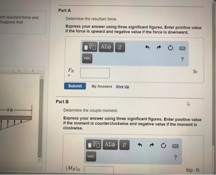 Solved Replace the loading by an equivalent resultant force | Chegg.com