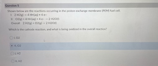 Solved Question 5 Shown below are the reactions occurring in | Chegg.com