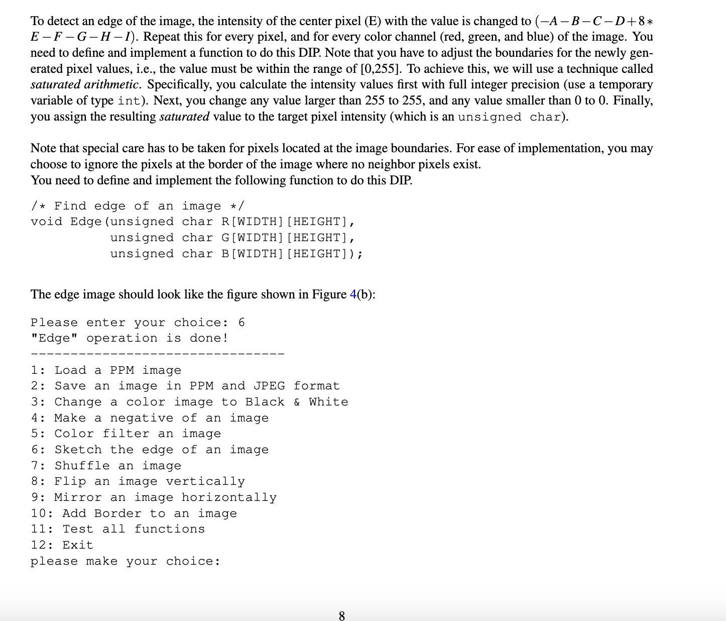 Solved To detect an edge of the image, the intensity of the | Chegg.com