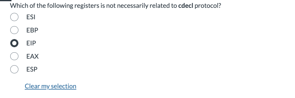 Solved Which Of The Following Registers Is Not Necessarily