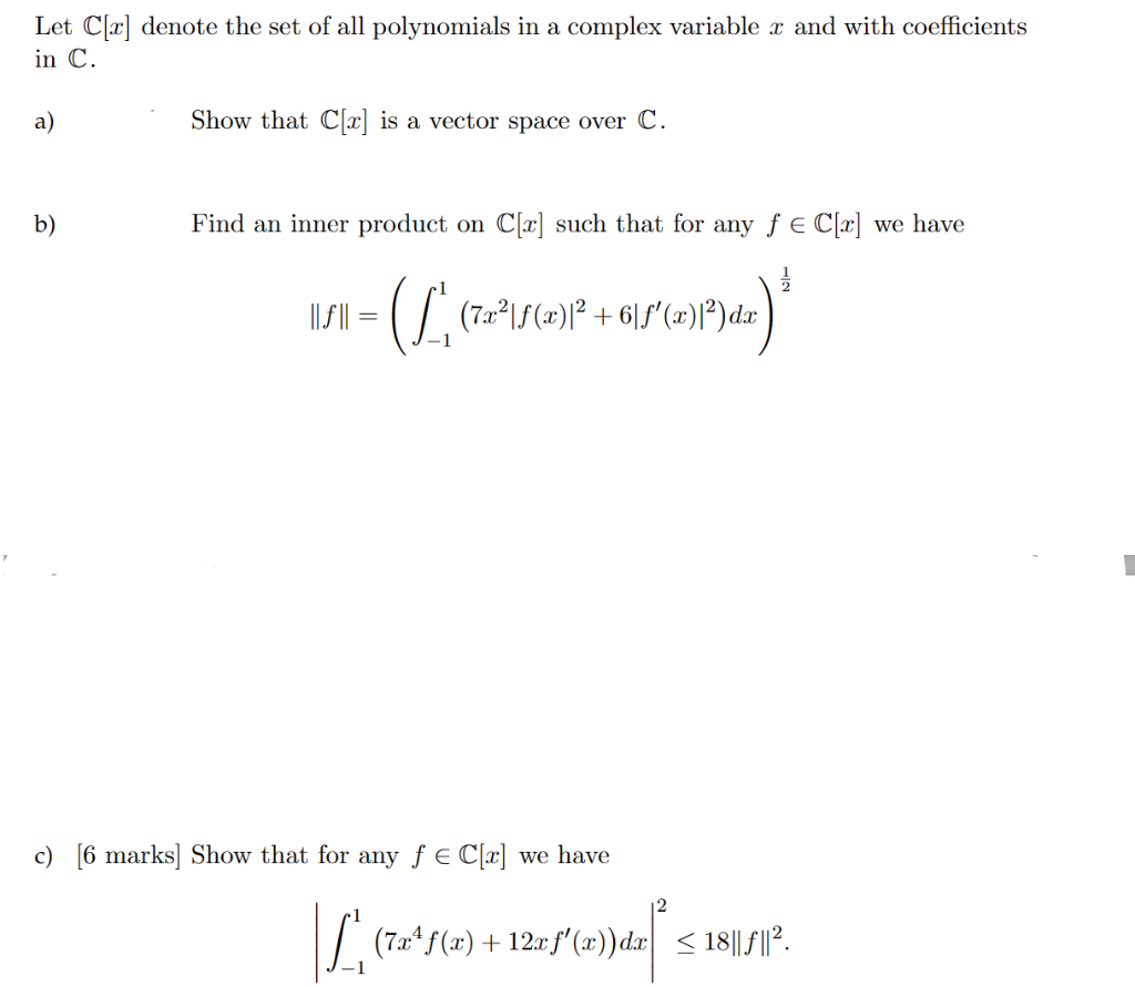 Solved Let C[x] denote the set of all polynomials in a | Chegg.com