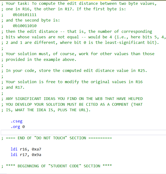Solved Your task: To compute the edit distance between two | Chegg.com