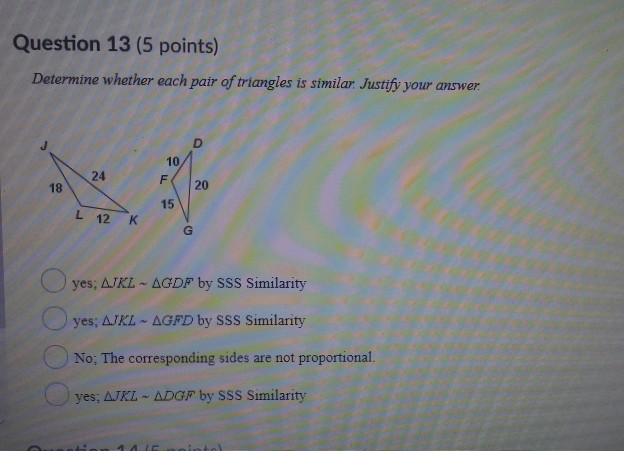 Solved Question 13 5 Points Determine Whether Each Pair Of