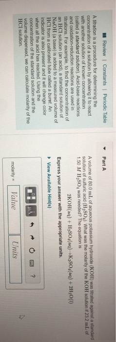 Solved ㎜ Review 1 Constants Periodic Table Part A A volume | Chegg.com