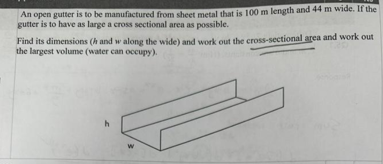 Solved An open gutter is to be manufactured from sheet metal | Chegg.com