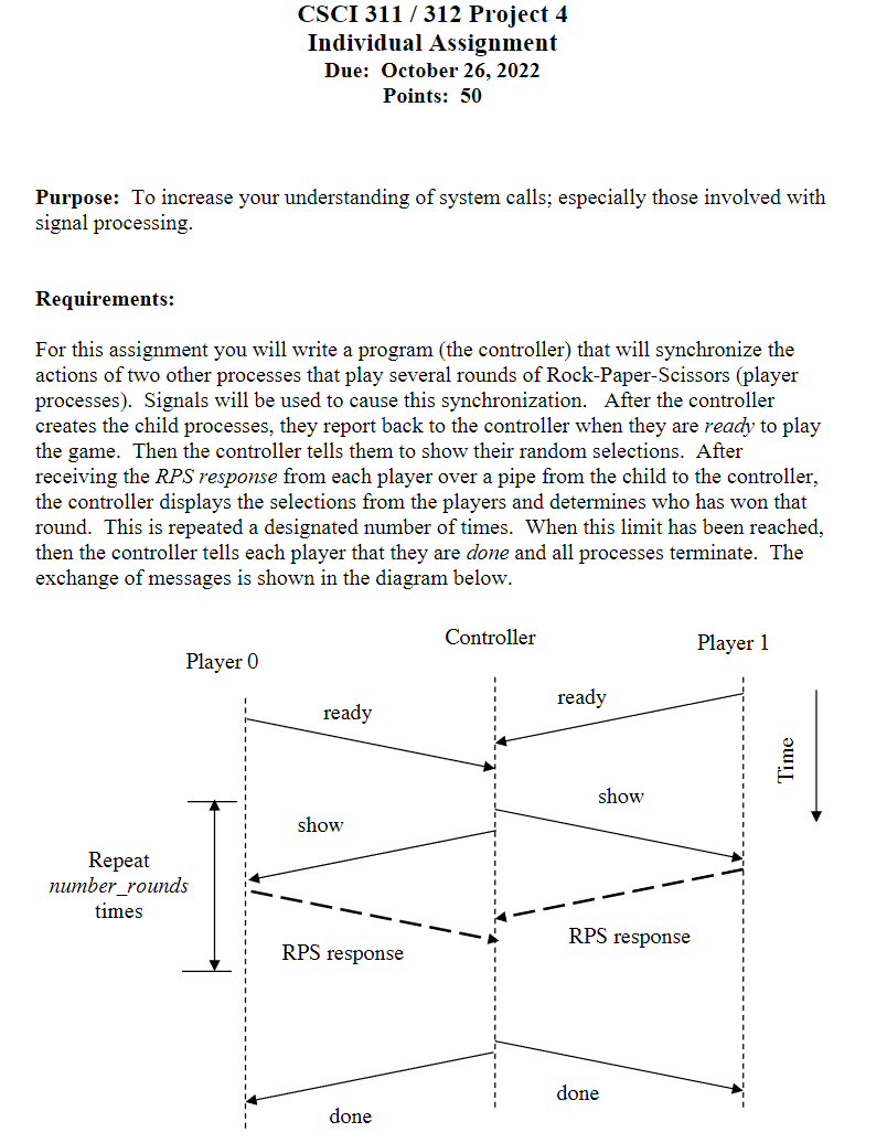 CSCI 311 / 312 Project 4 Individual Assignment Due: | Chegg.com
