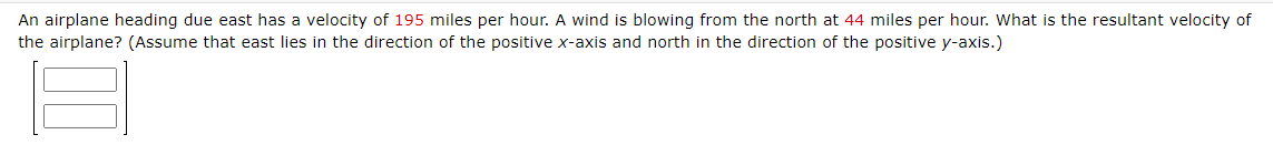 Solved An airplane heading due east has a velocity of 195 | Chegg.com