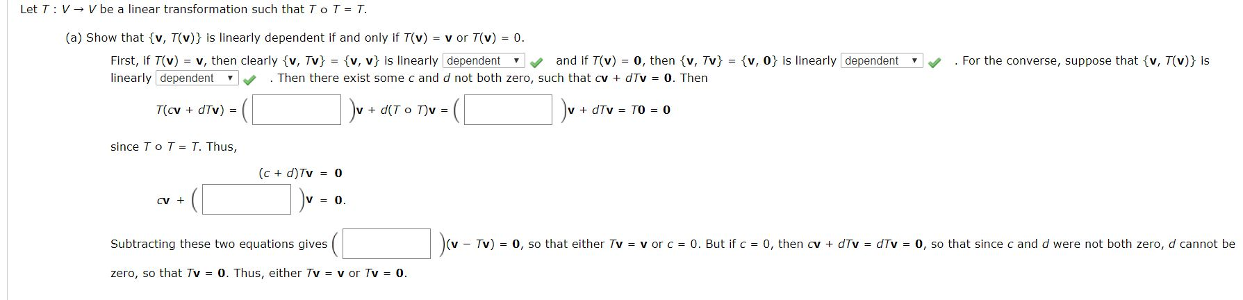 Solved Let T: V → V be a linear transformation such that To | Chegg.com