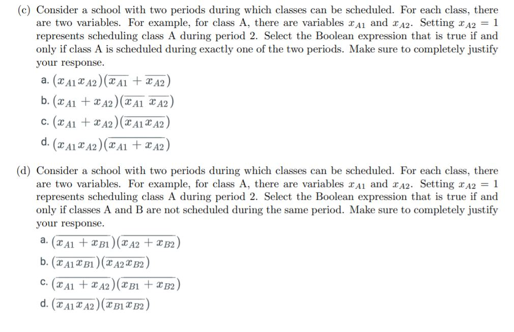 Solved (c) Consider a school with two periods during which | Chegg.com