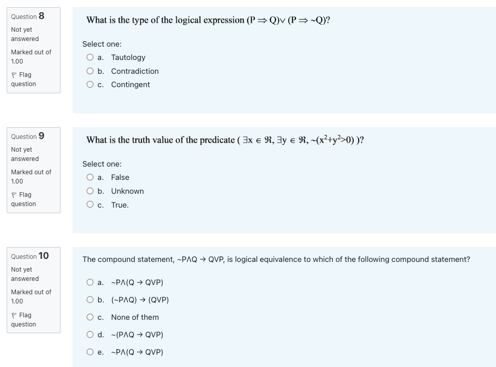 Solved What is the type of the logical expression | Chegg.com