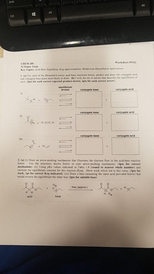 Solved Alt can 99 CHEM 205 Worksheet (WS2) 52 Points Total | Chegg.com