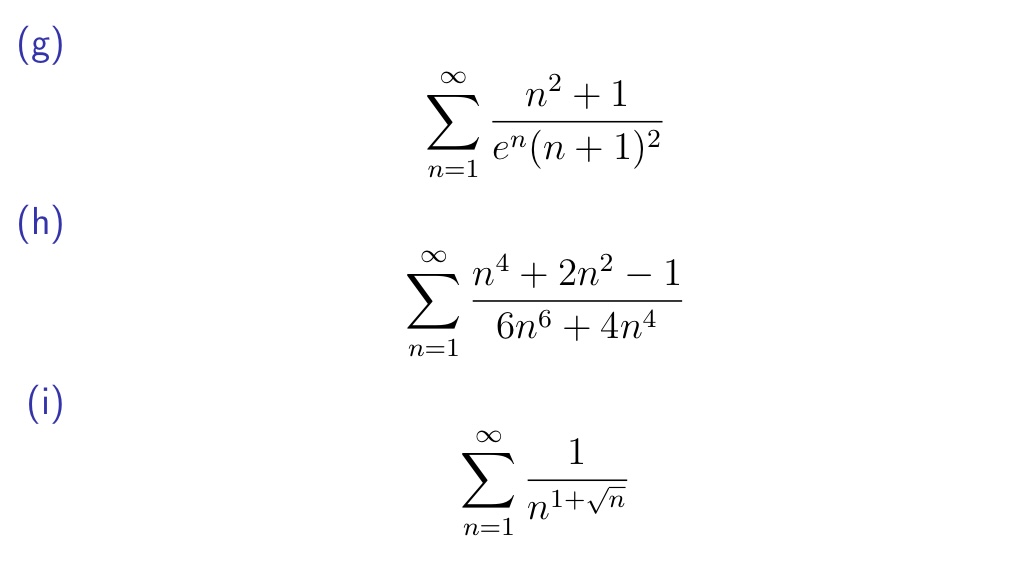 Solved Use (Direct) Comparison Test or Limit Comparison Test | Chegg.com