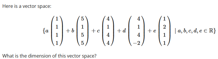 Solved Here is a vector space: | Chegg.com