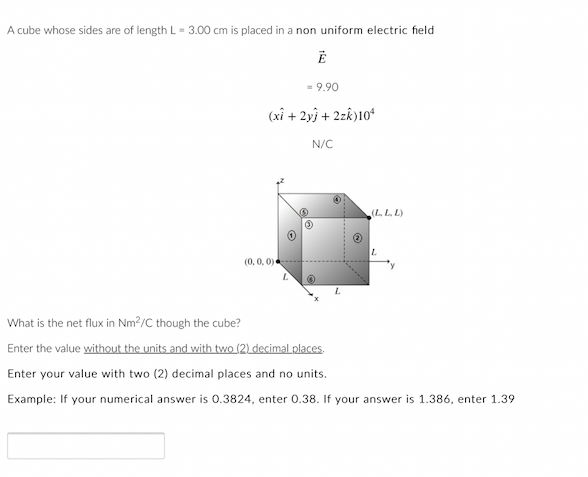 Solved A cube whose sides are of length L - 3.00 cm is | Chegg.com