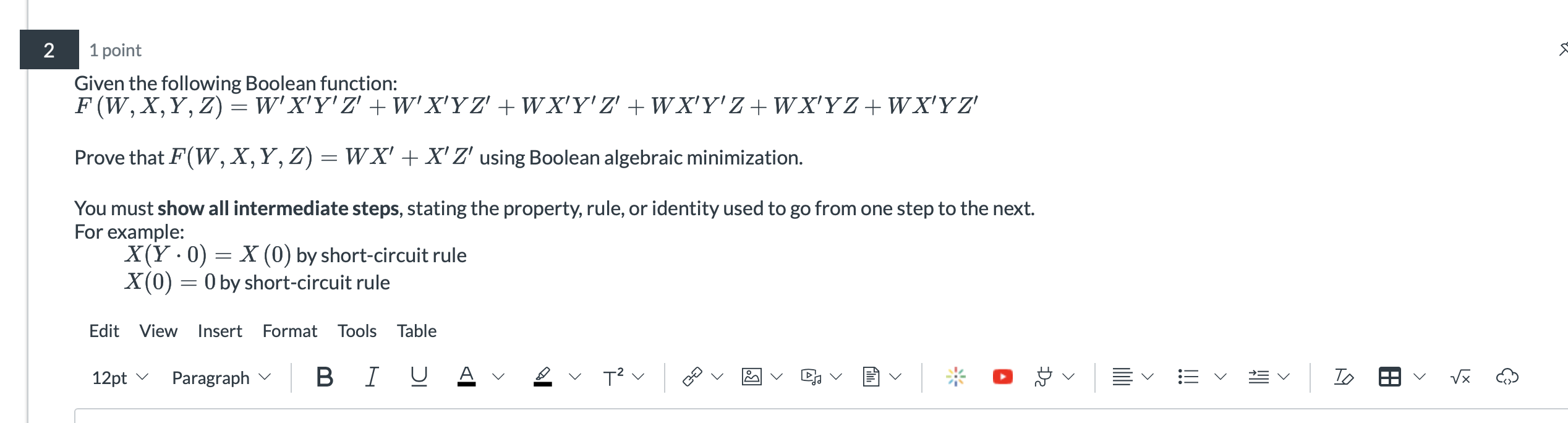 Solved Given the following Boolean | Chegg.com