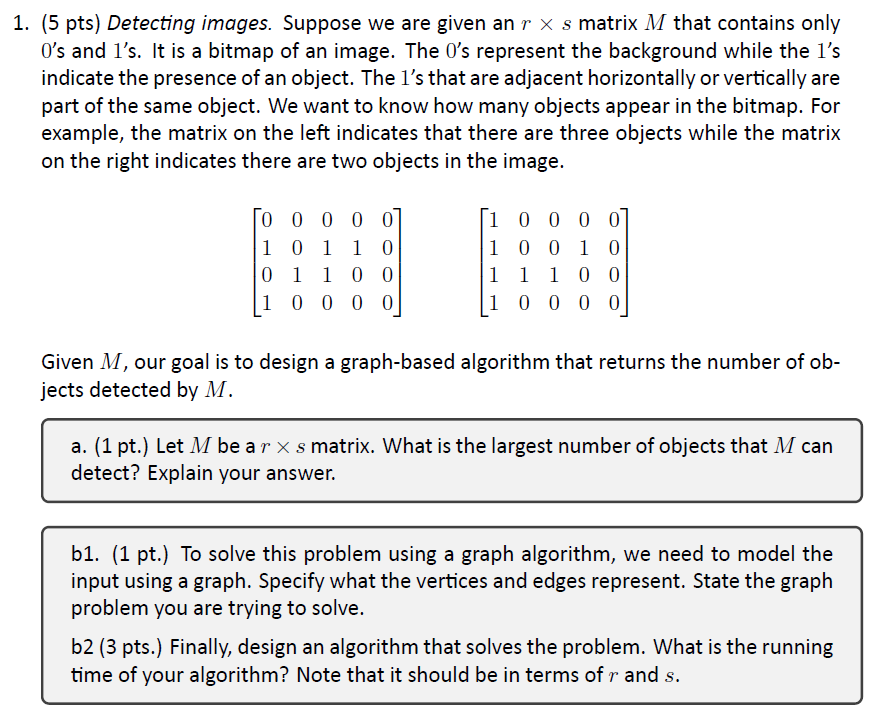 Solved (5 pts) Detecting images. Suppose we are given an r×s | Chegg.com