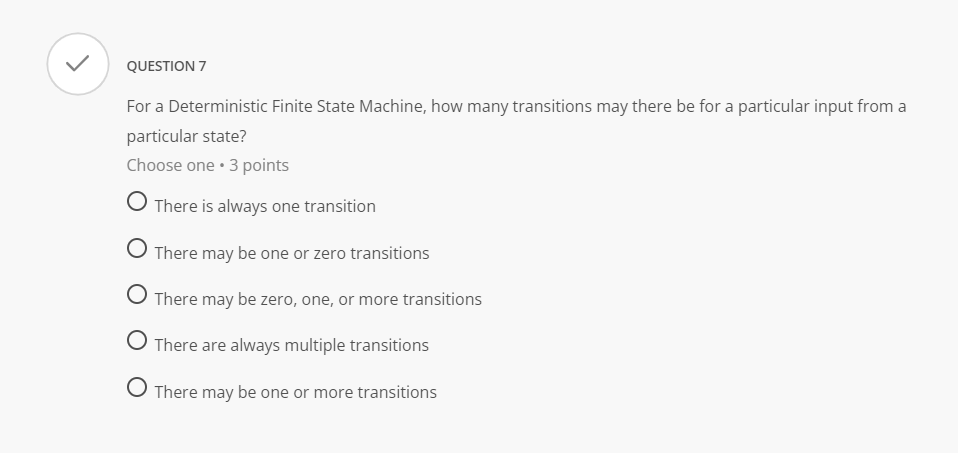 Solved Question 7 For A Deterministic Finite State Machine